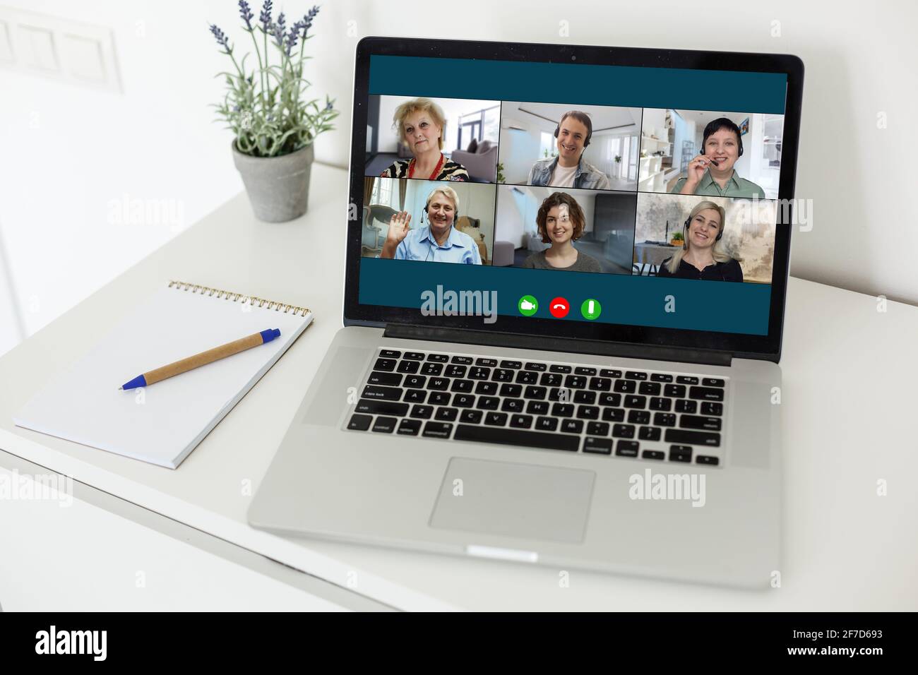 Group Friends Video Chat Connection Concept Stock Photo - Alamy