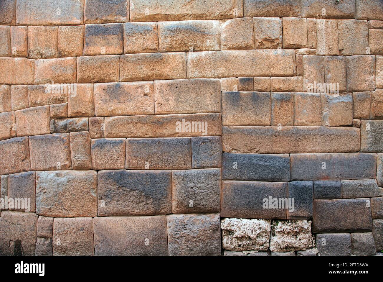 Detail of stone wall in Cusco or Cuzco town, Historic incan ...