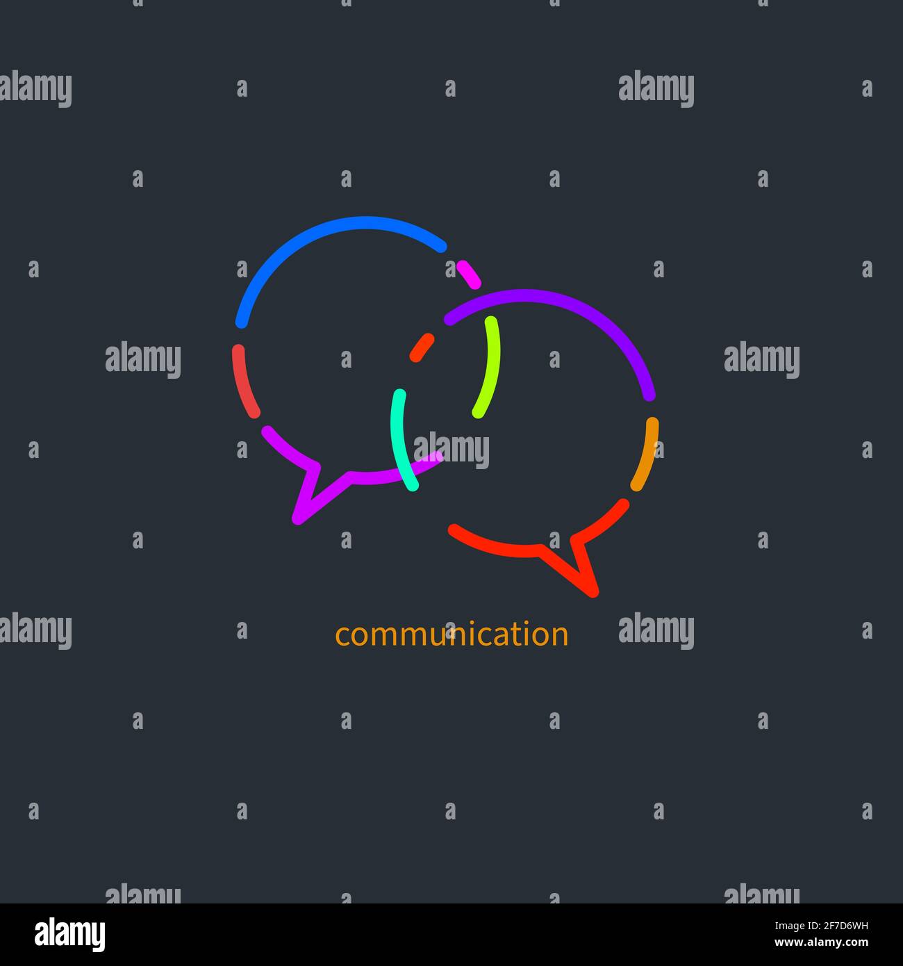 Communication logo. Two comment bubbles. Vector illustration is ...