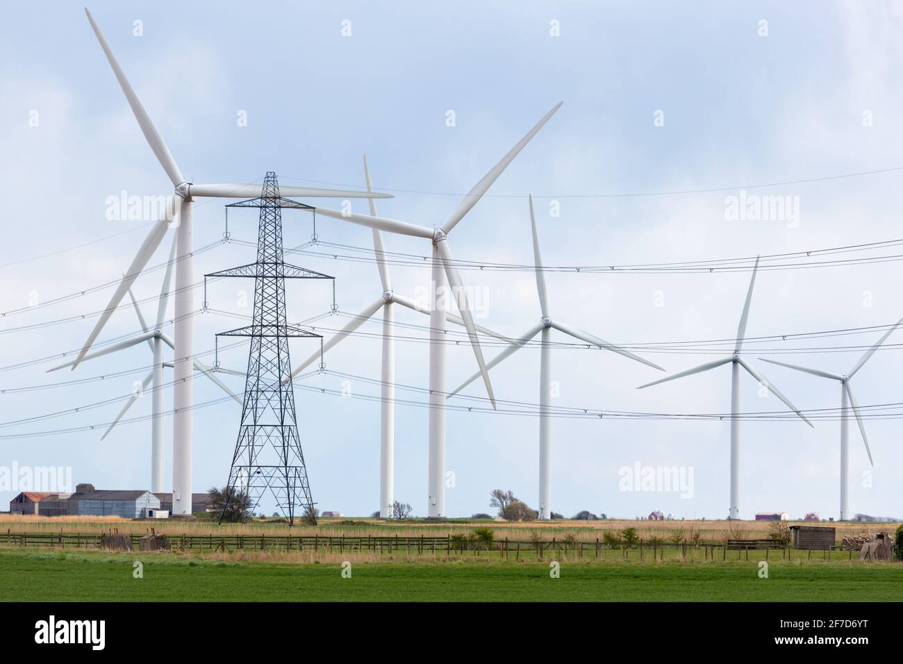 Wind turbines electricity pylons hi-res stock photography and images ...