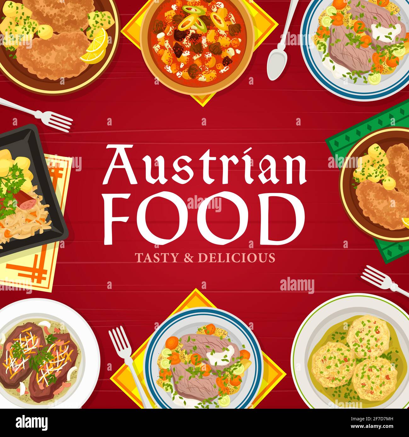 Austrian cuisine restaurant menu Stock Vector Images - Alamy