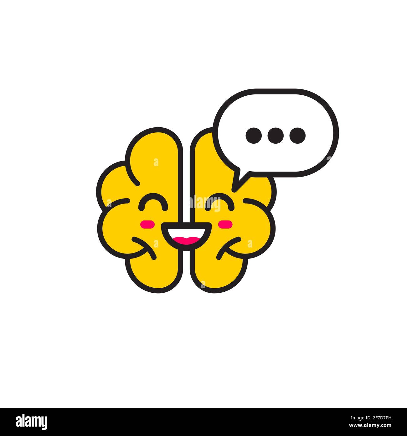 Brain thinking idea yellow bubble Stock Vector Images - Alamy