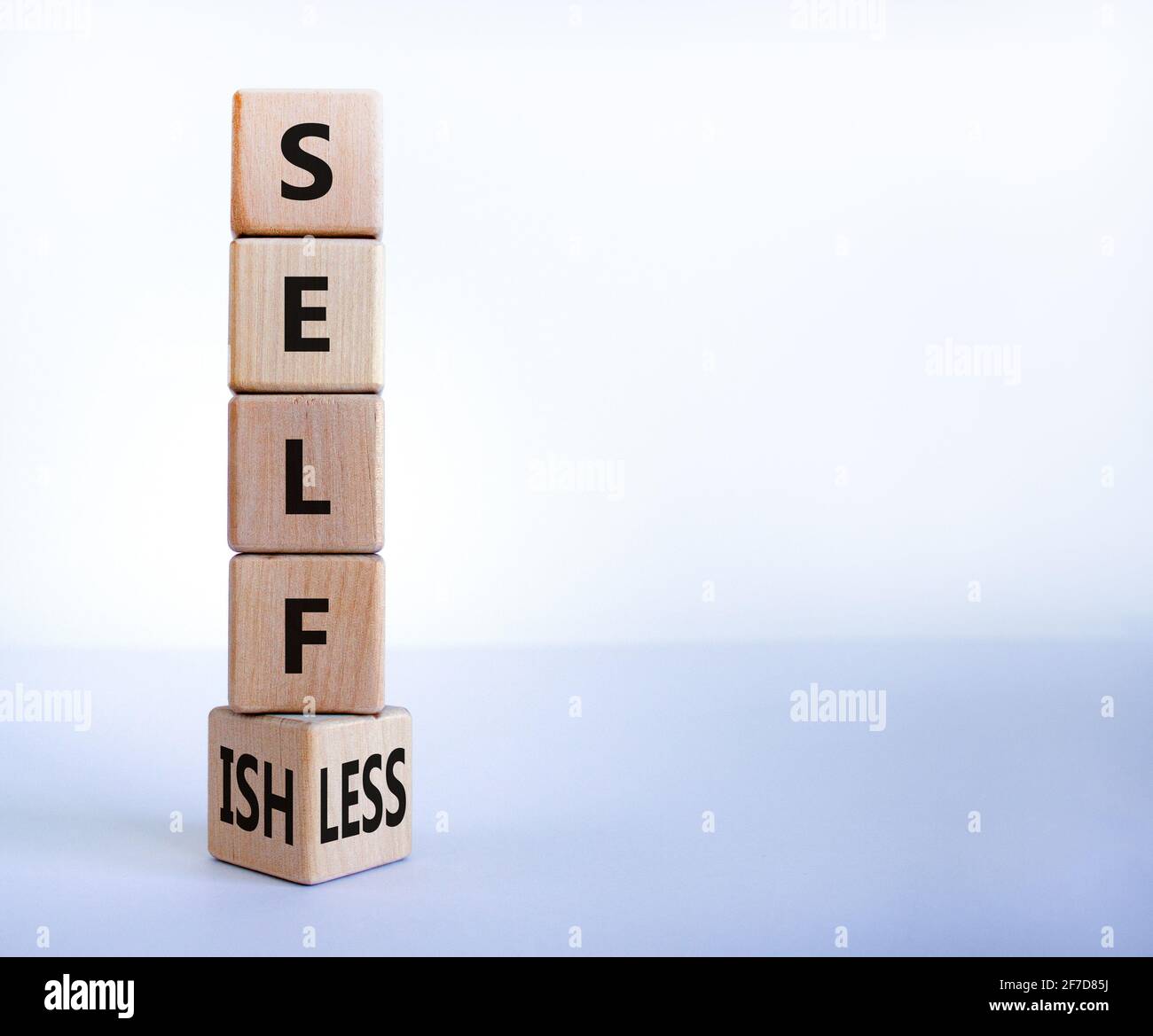 Selfish or selfless symbol. Turned cubes and changed the word 'selfish ...