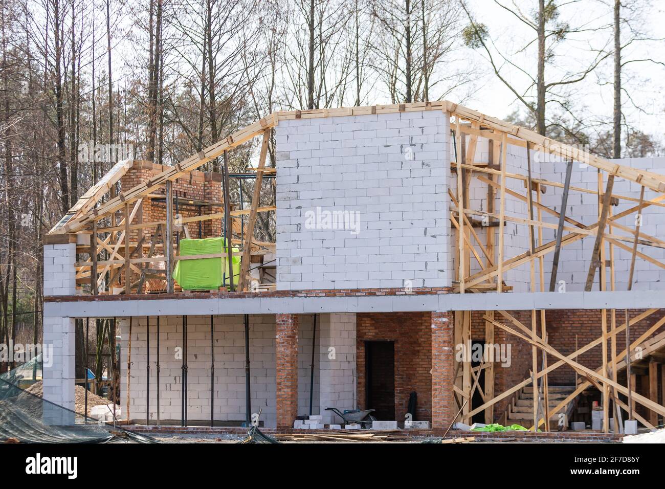 A new stick built home under construction. construction residential new ...