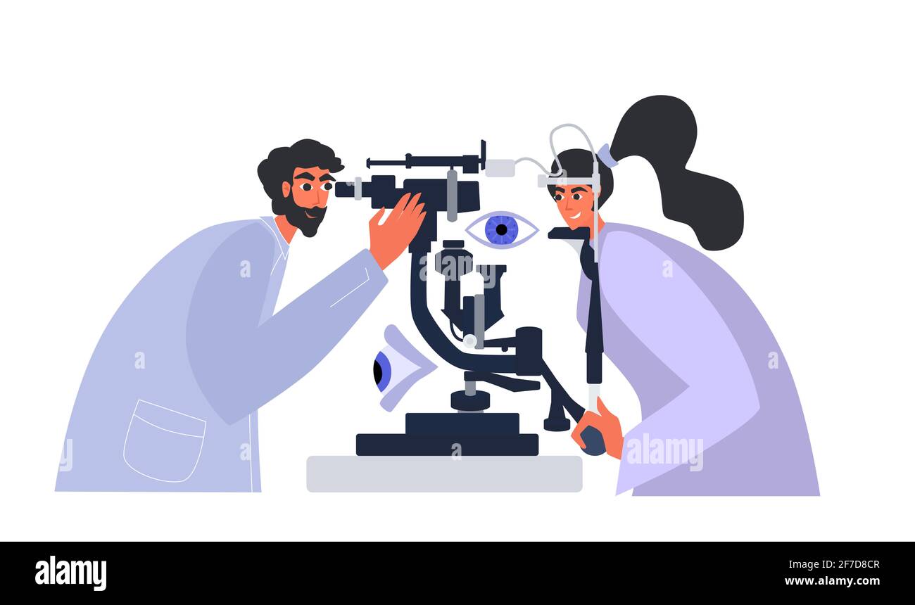 Optical eyes test illustration. Ophthalmology concept. Ophthalmologist ...