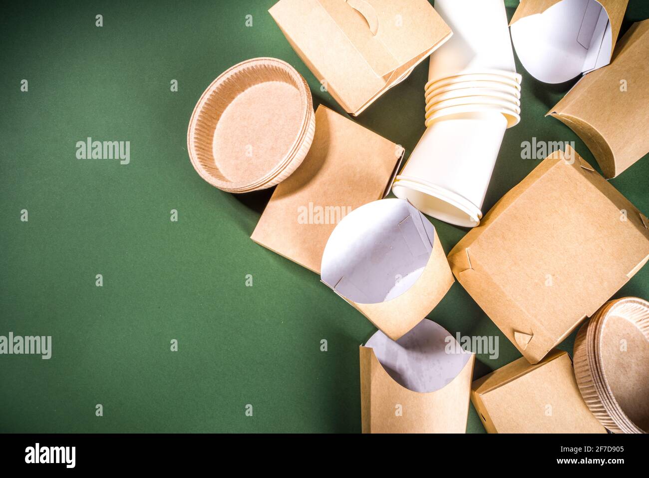 Cardboard fast food and drink packaging concept. Set of various ...