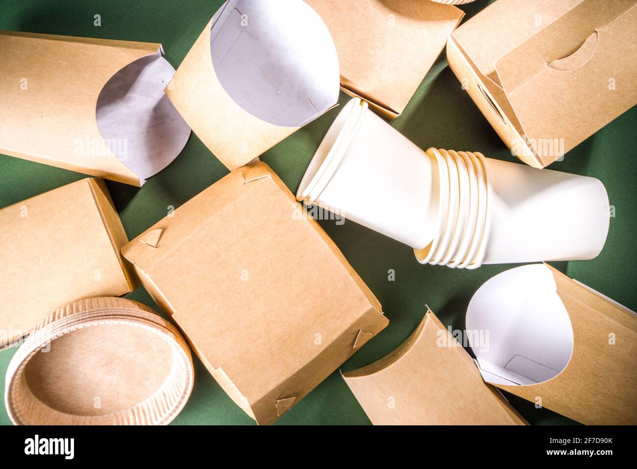 Cardboard fast food and drink packaging concept. Set of various ...