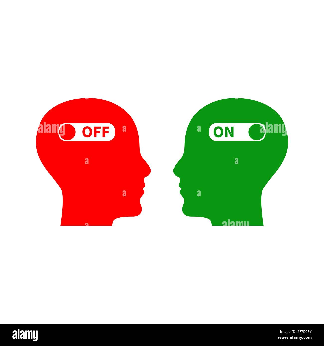 Brain switch on icon Stock Vector Images - Alamy