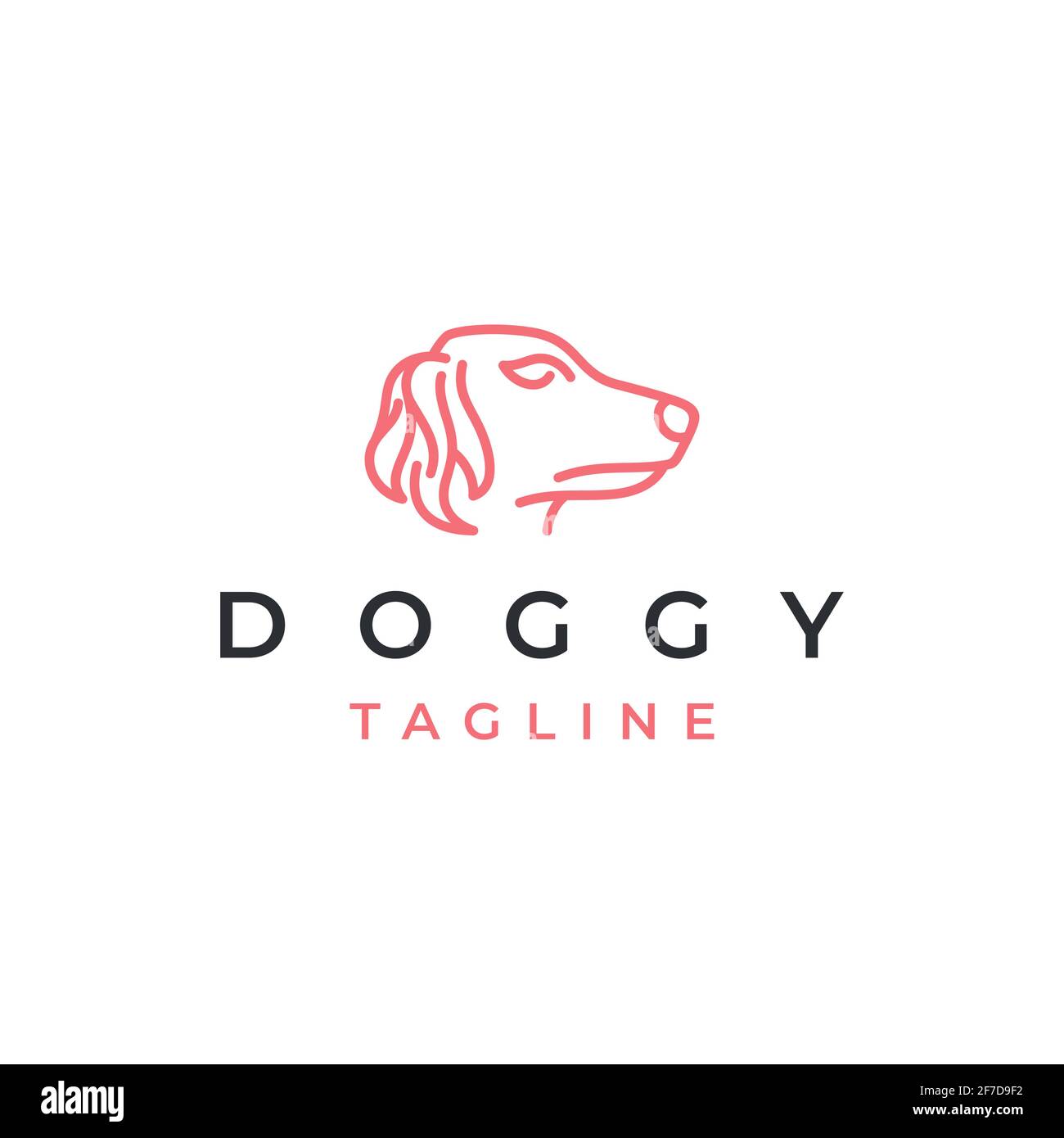 Simple Dog Head Line art Logo Design Stock Vector Image & Art - Alamy