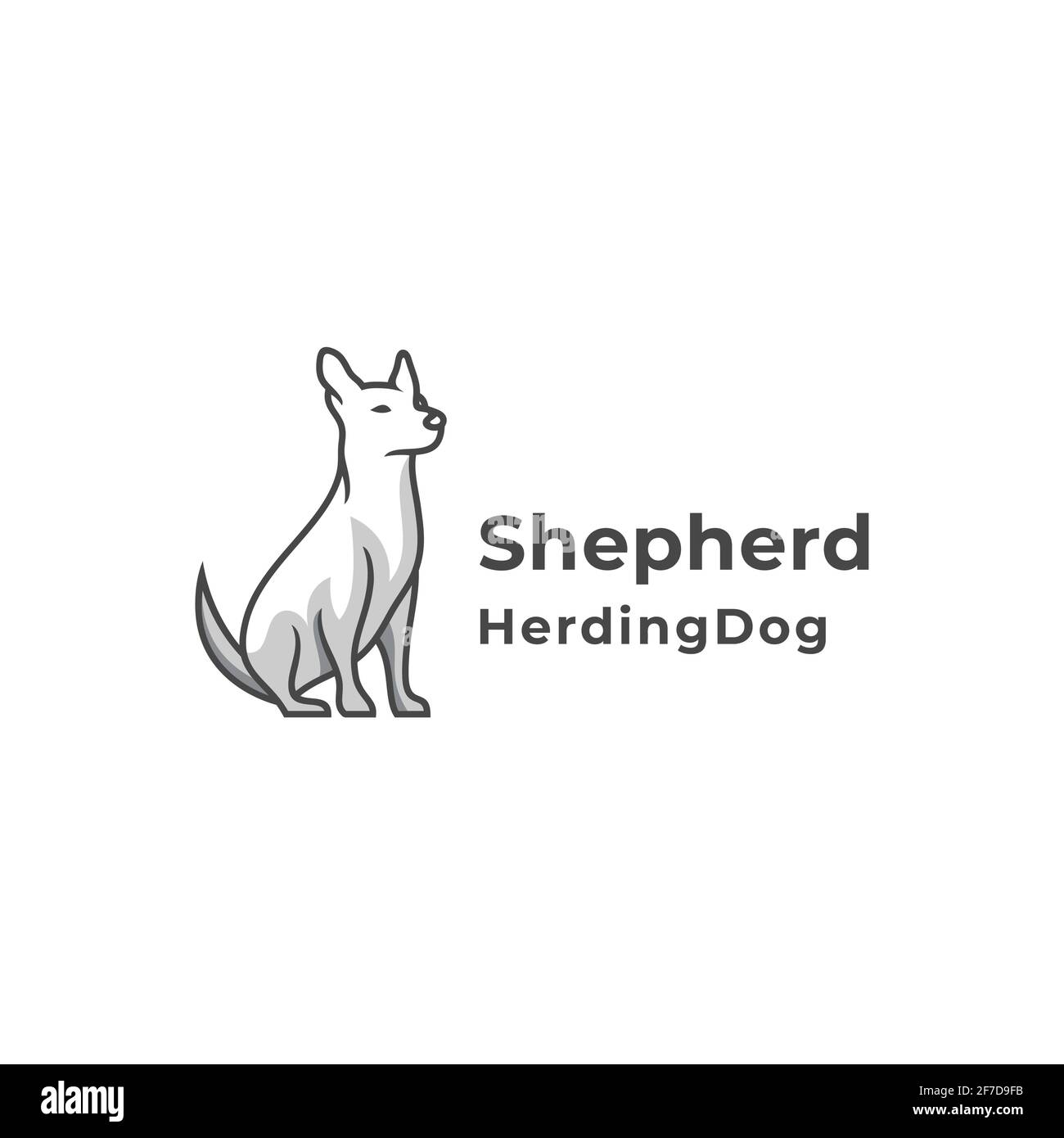 Shepherd Dog Logo - Silhouette vector illustration Stock Vector Image ...