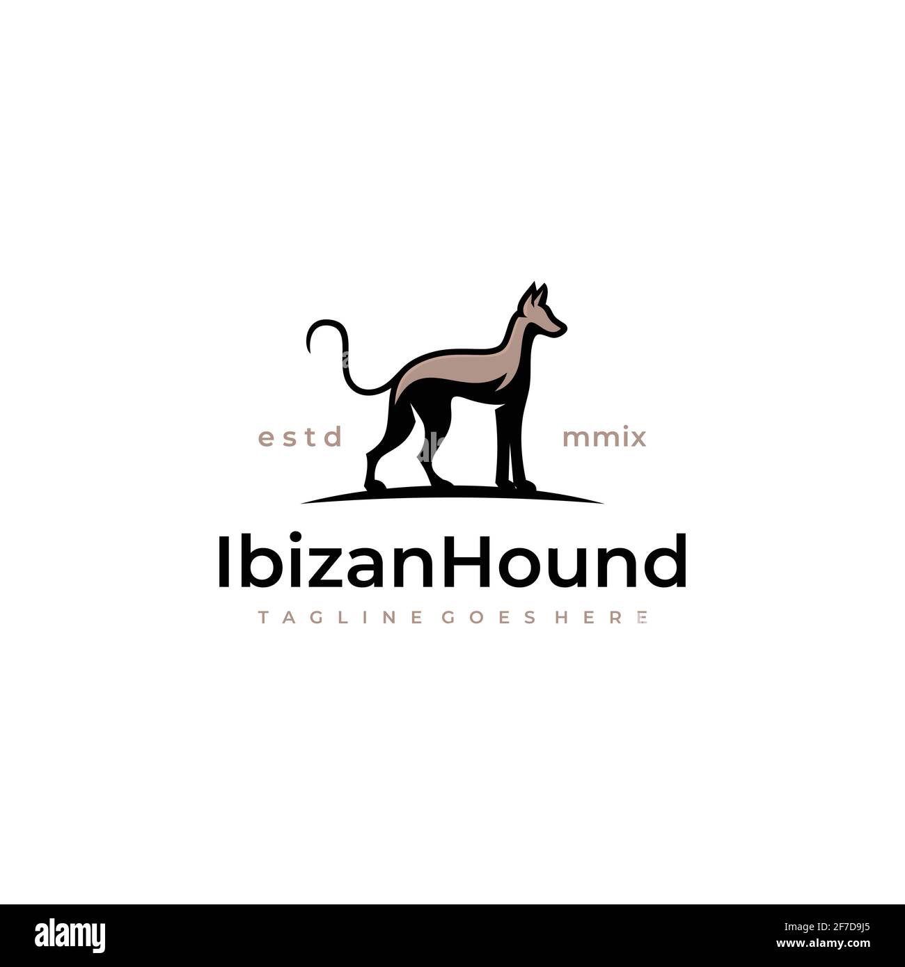 Hunting Dog Silhouette Vector Logo Illustration Stock Vector Image ...