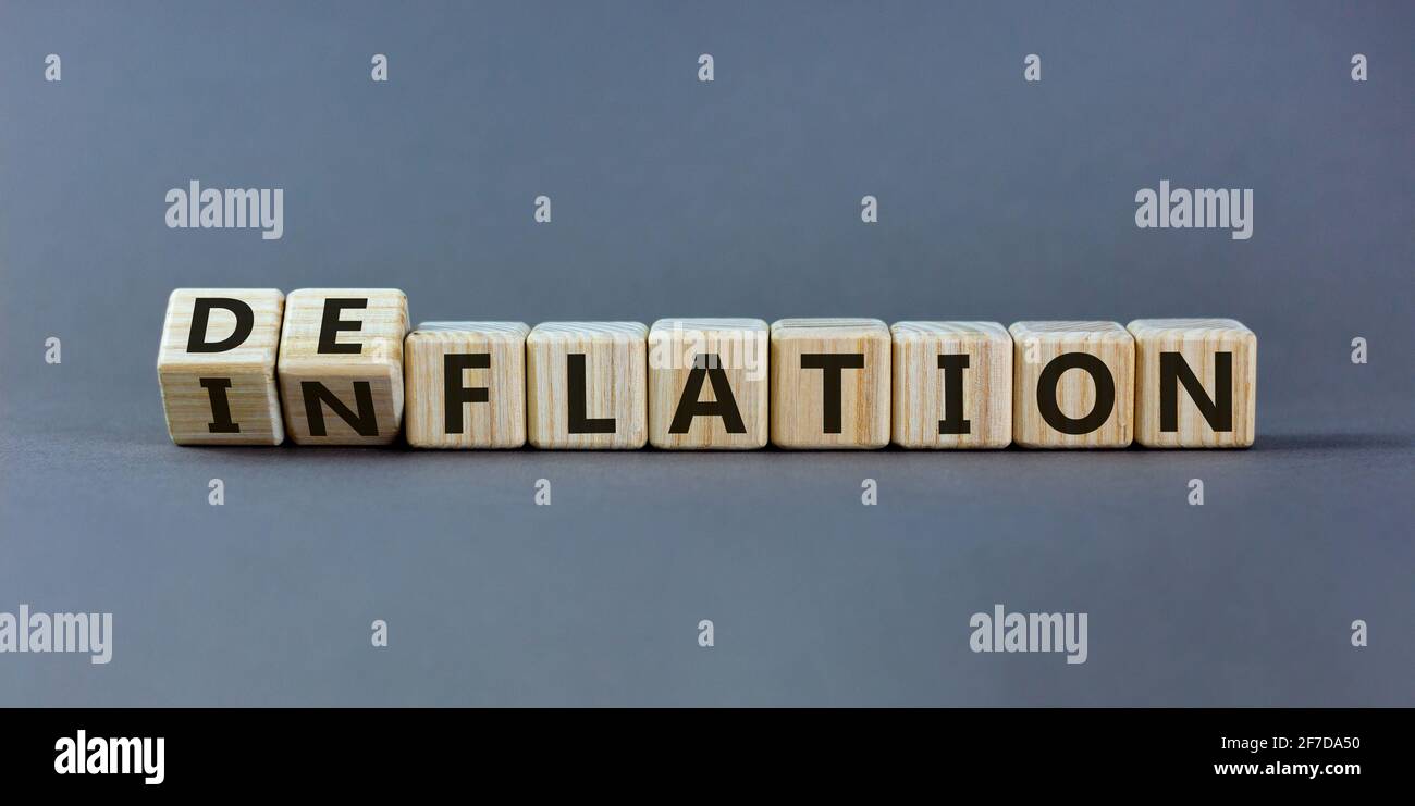 Inflation or deflation symbol. Turned cubes and changed the word ...