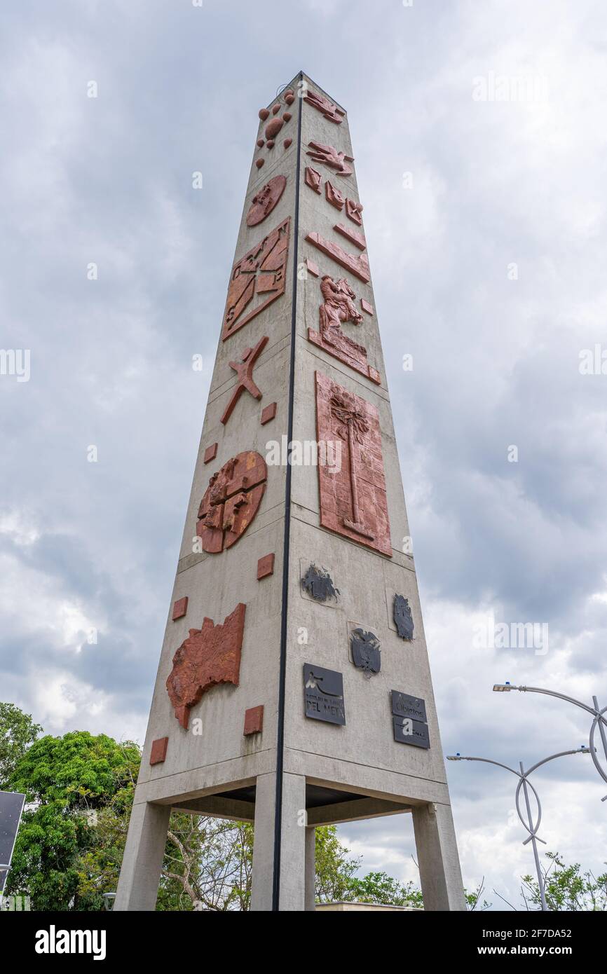 the obelisk of the navel of Colombia, Puerto Lopez, Meta, Villavicencio ...