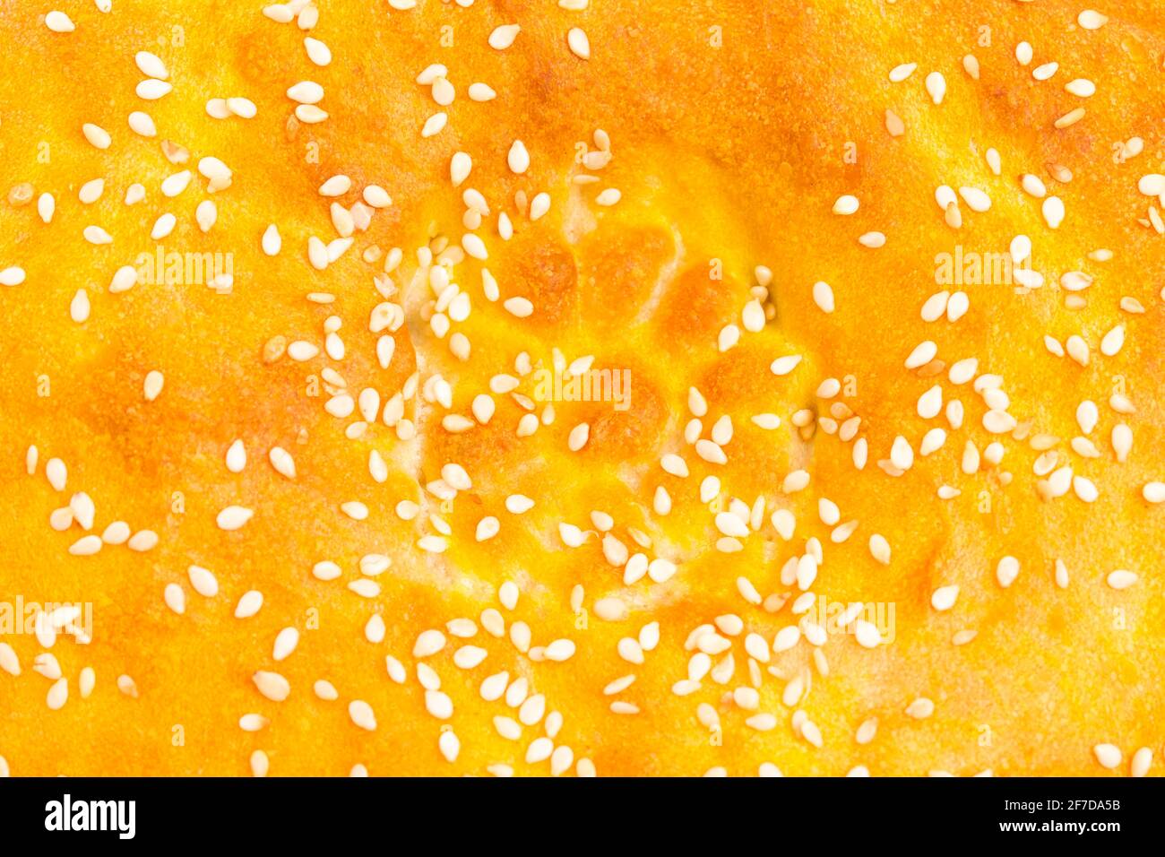 Delicious uzbek national bread. Structure of bread crust. Photo can be ...