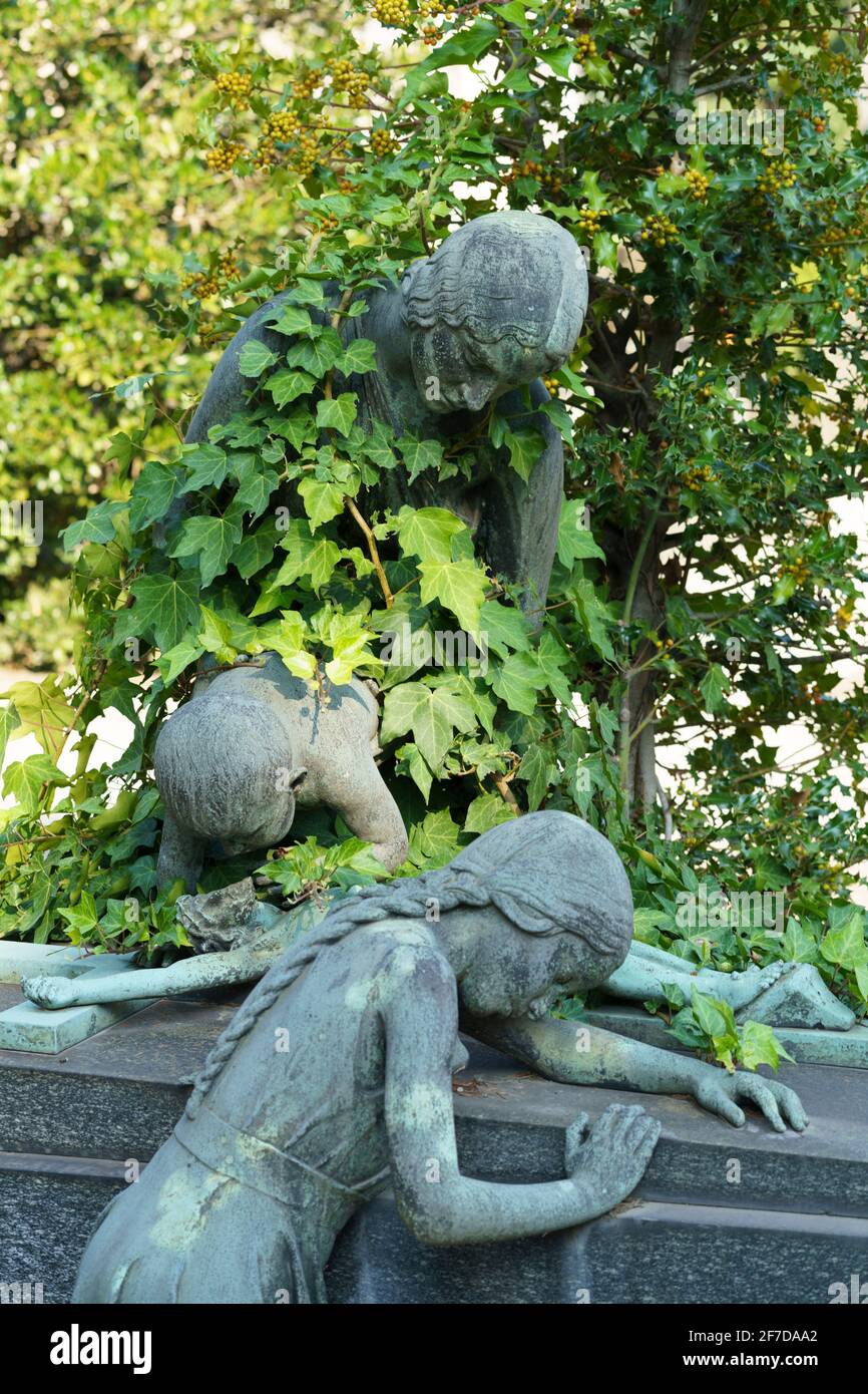 Milan, Lombardy, Italy: historic cemetery known as Cimitero Monumentale ...