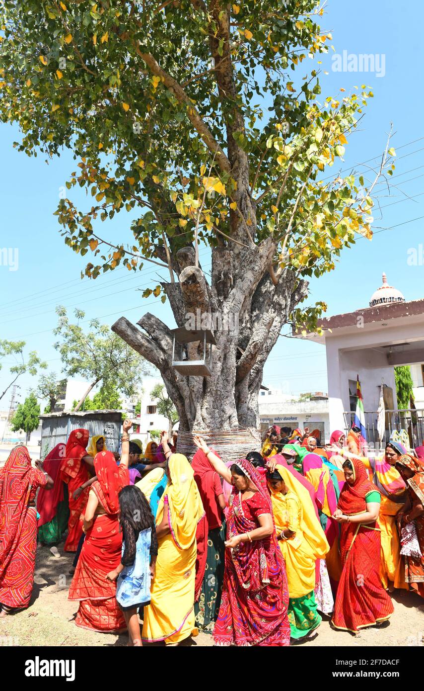Beawar, Rajasthan, India, April 6, 2021: Rajasthani women perform ...
