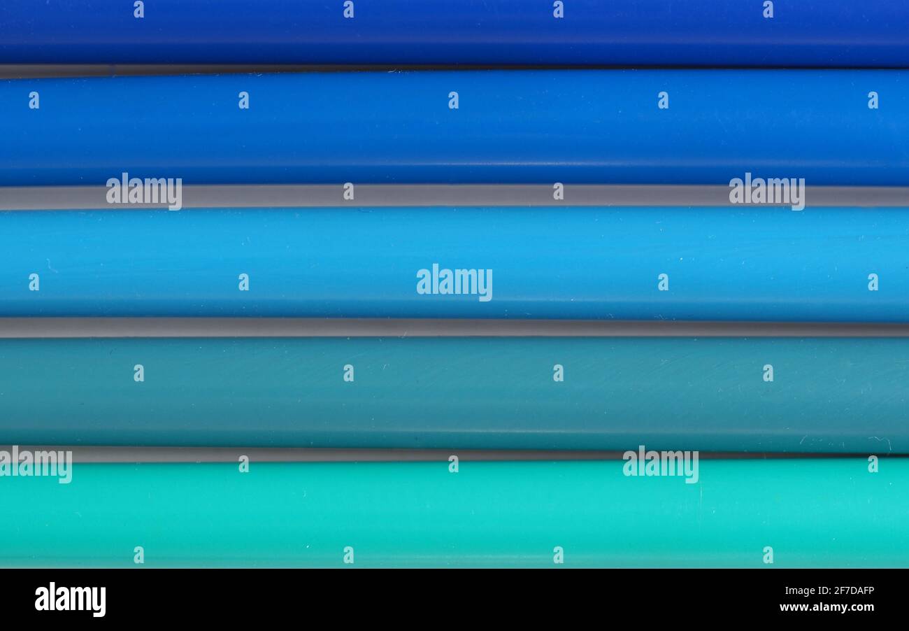 many blue felt tip pens on a table Stock Photo - Alamy
