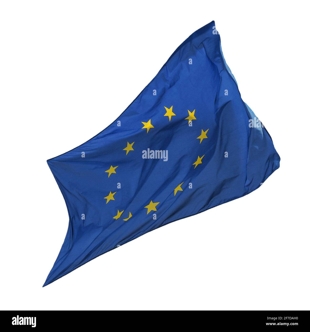 flag of the European Union (EU) aka Europe isolated over white ...