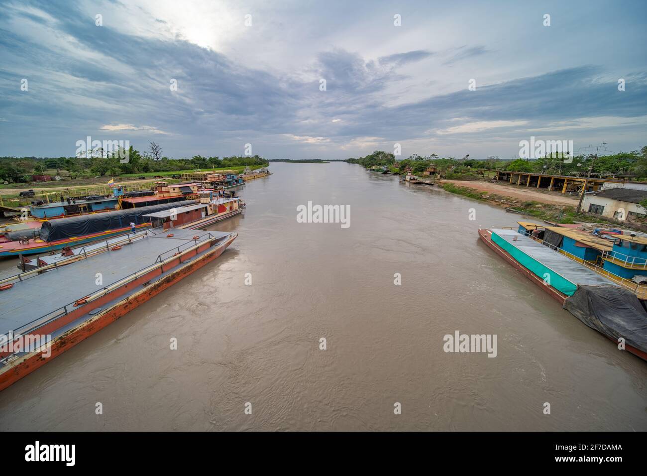 View from the Carlos Llenas bridge, on the Metica river, Puerto Lopez ...