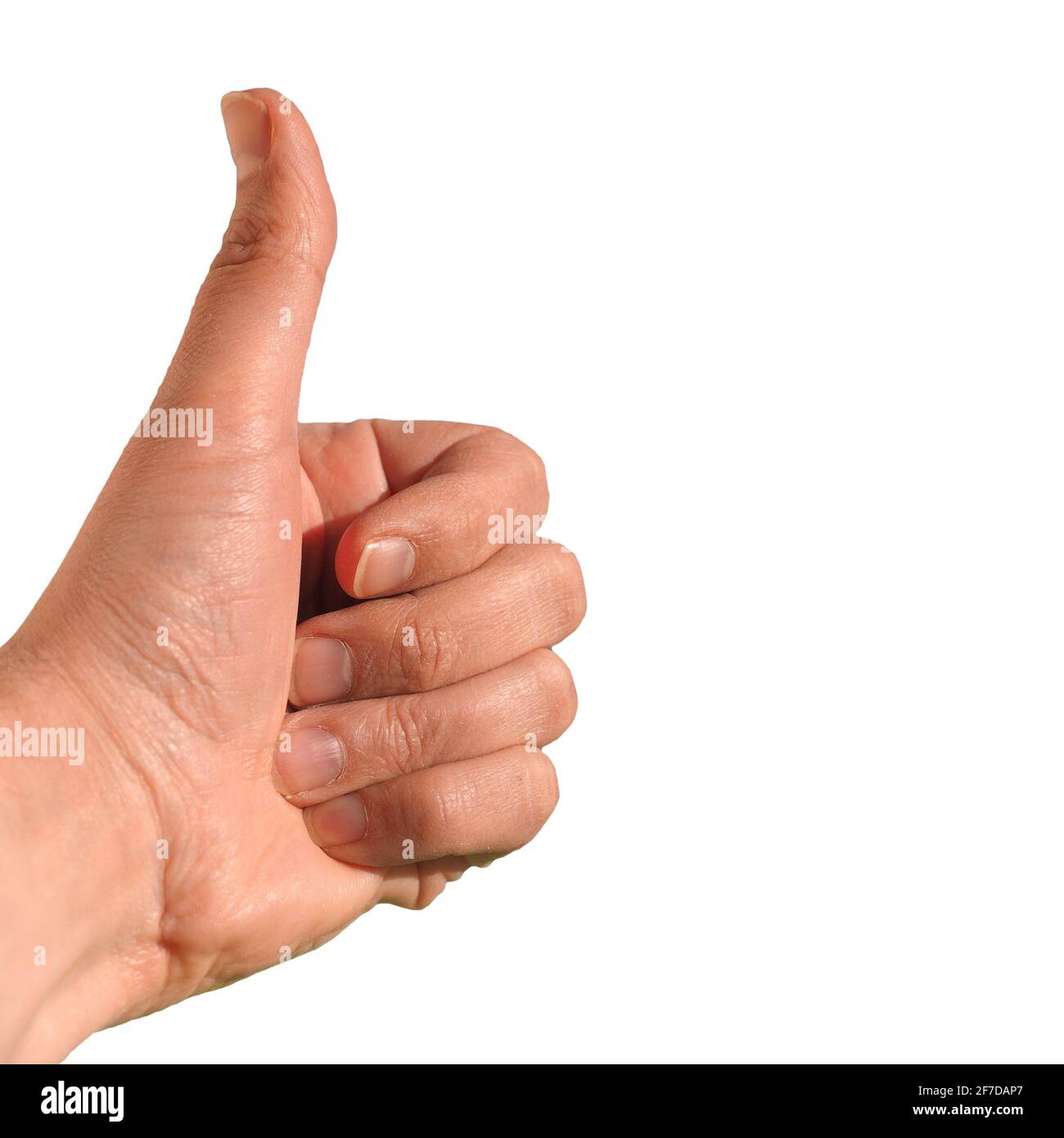 hand with thumb up isolated over white background Stock Photo - Alamy
