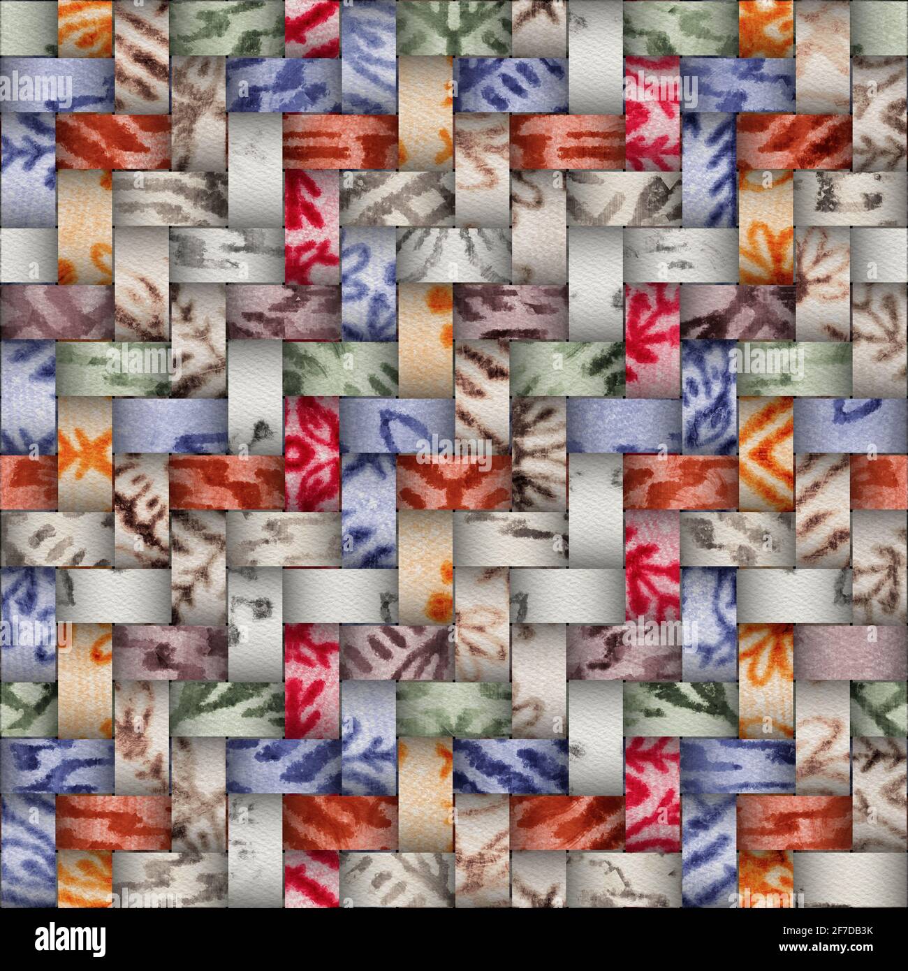 Seamless weave strip colorful ribbon pattern print Stock Photo - Alamy