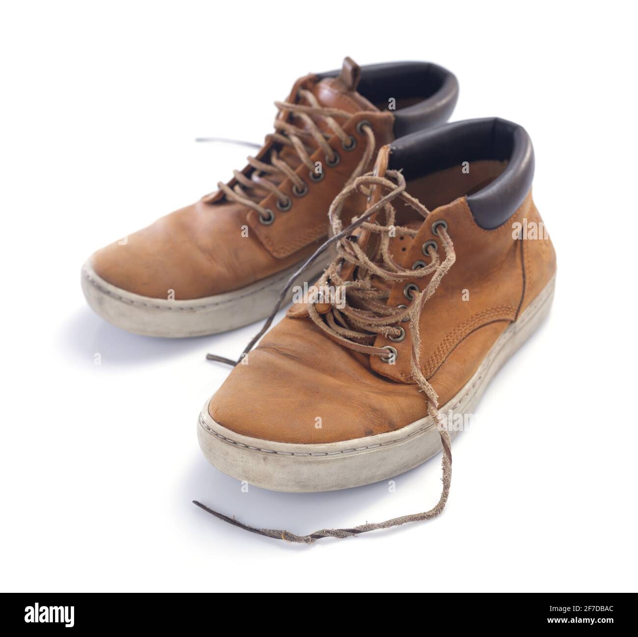 old suede leather travel vintage boots shoes isolated on white ...