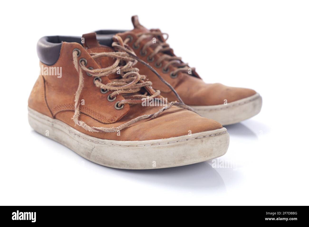 old suede leather travel vintage boots shoes isolated on white ...