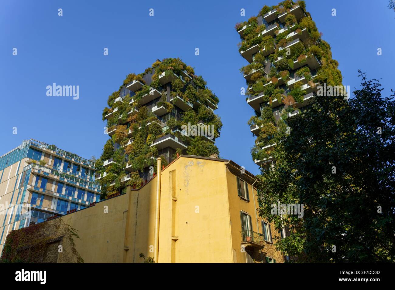 Milan, Lombardy, Italy: modern residential buildings known as Bosco ...