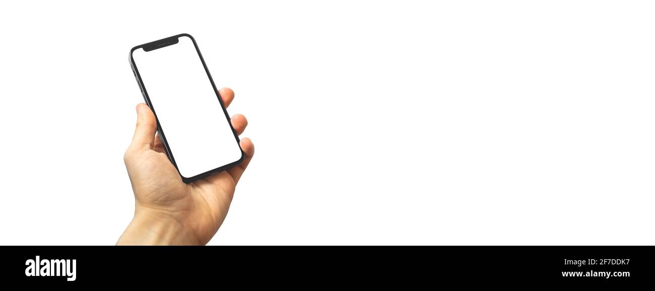 Kharkov, Ukraine - April 3, 2021: Apple iPhone 12 mini with blank white ...