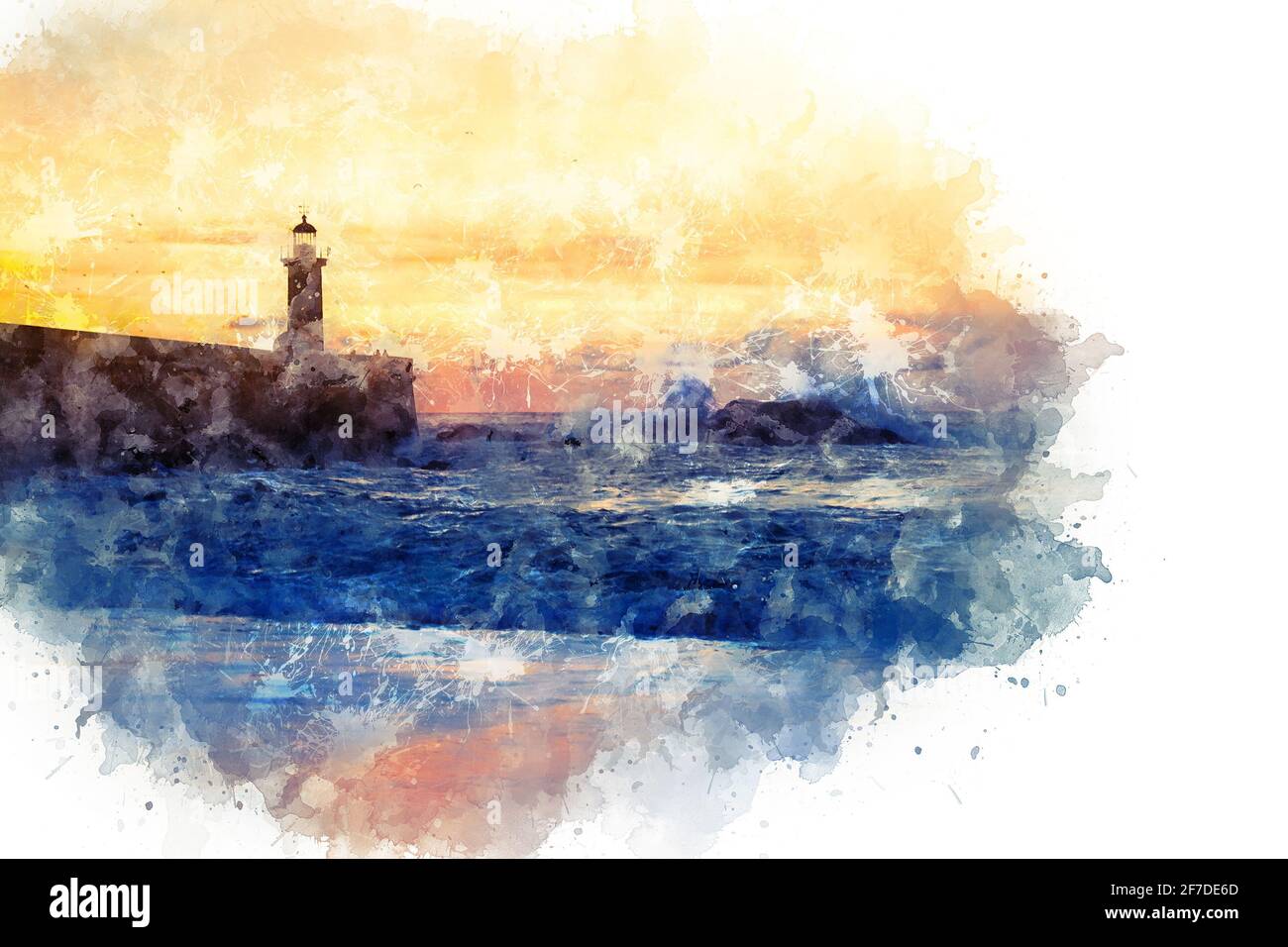 Atlantic Ocean Watercolor