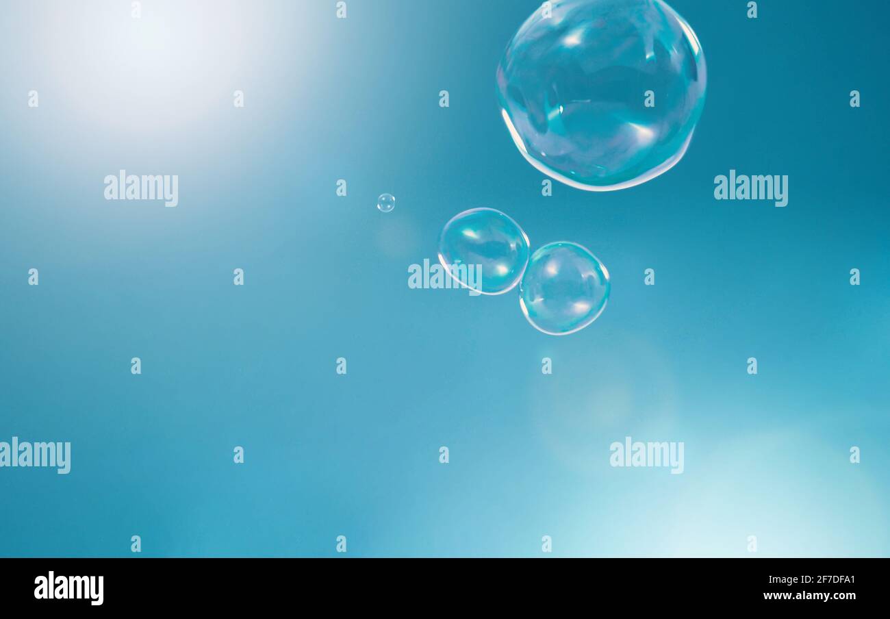 Shampoo bubbles floating like flying in the air by wind blow which ...