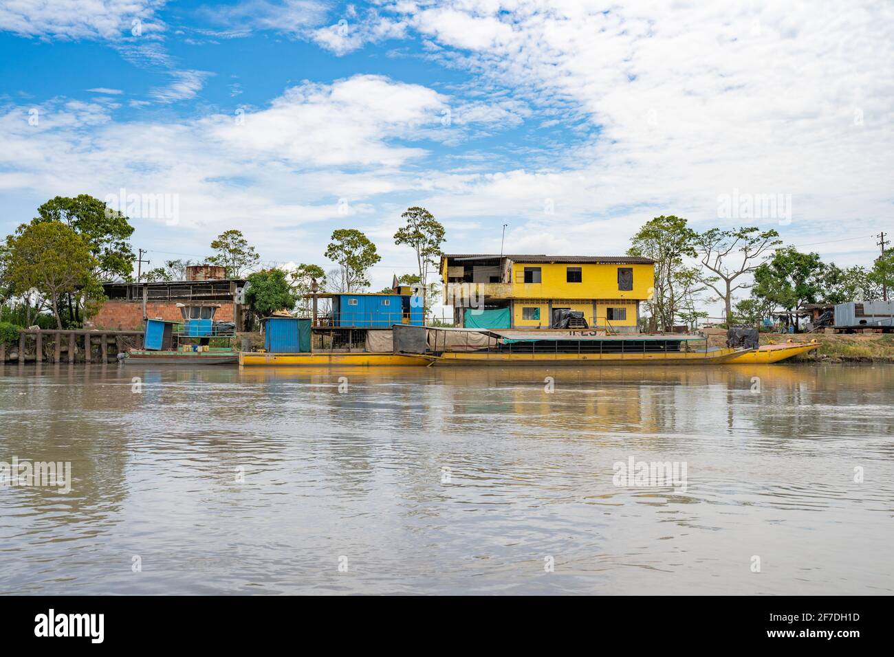 the banks of the river Metica, Carlos Lleras Bridge, Puerto Lopez, Meta ...