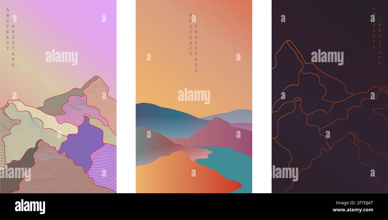 Set of creative abstract mountain Stock Vector Image & Art - Alamy