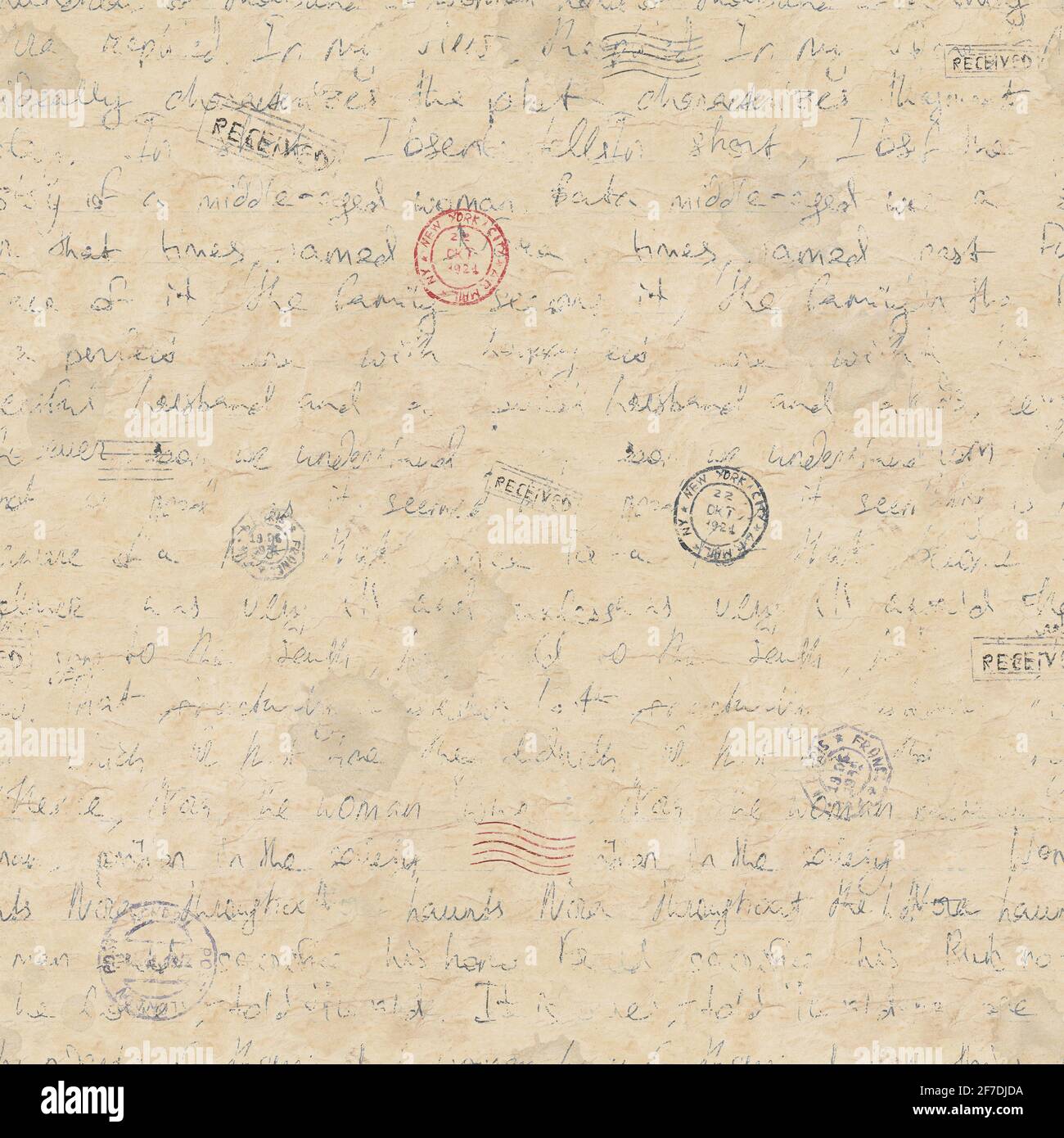 Seamless pattern in vintage style with hand written letters, post ...