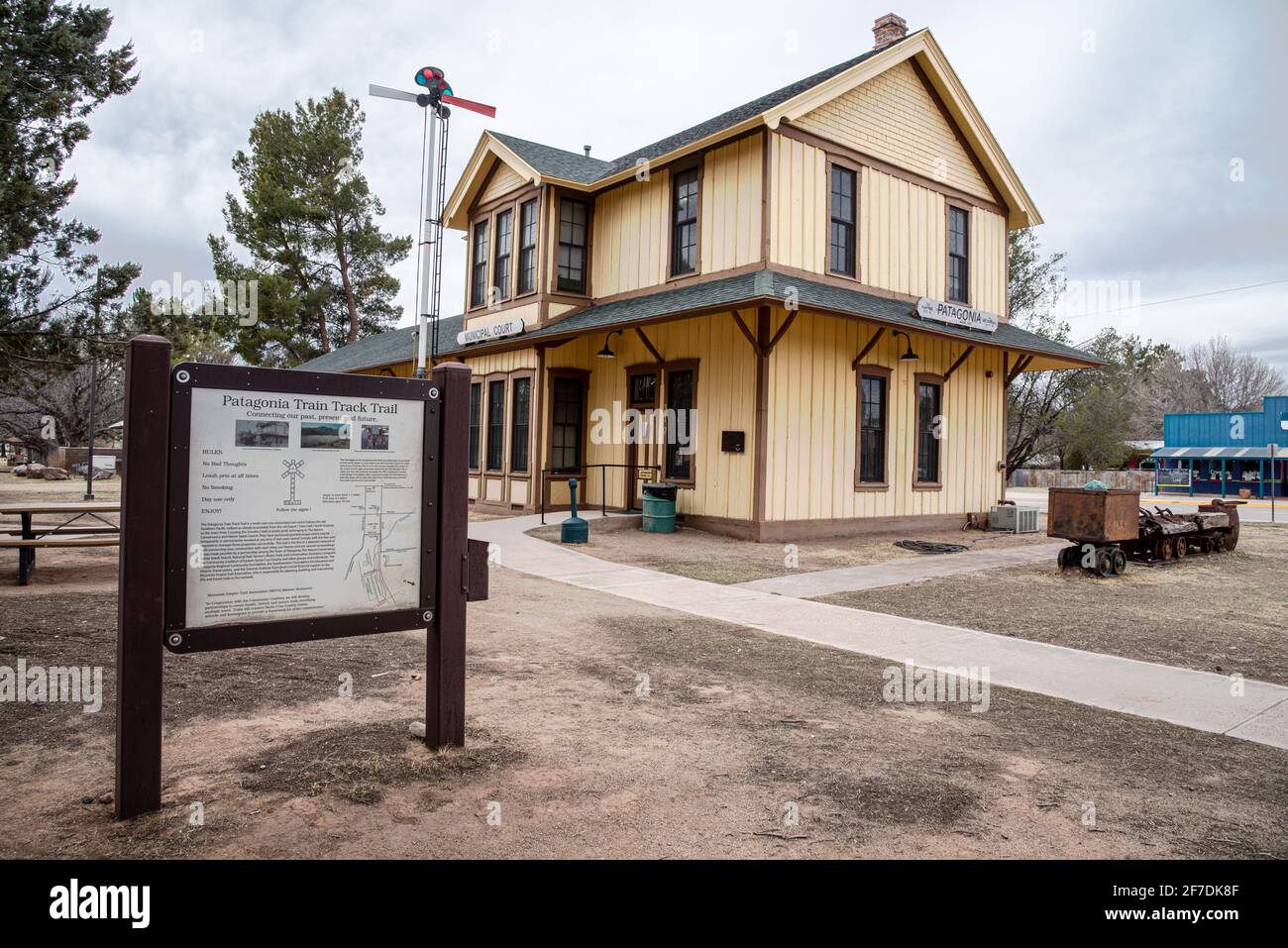 Historic train depot that now contains the town hall offices for ...