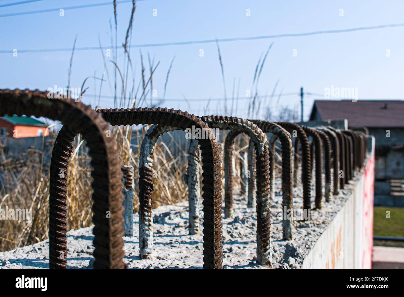 Highway overpass construction. Site of under construction Bridge Stock ...