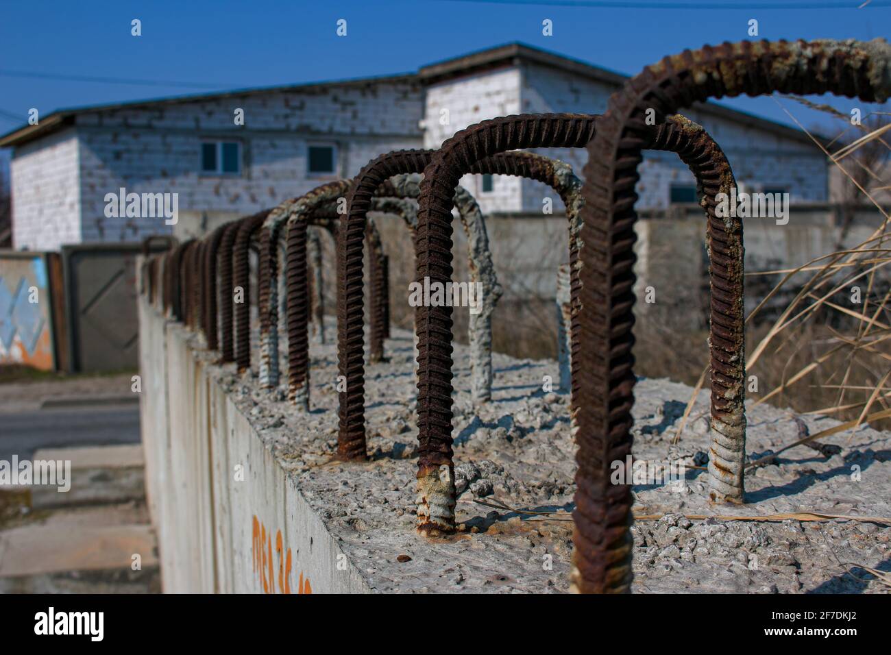 Highway overpass construction. Site of under construction Bridge Stock ...