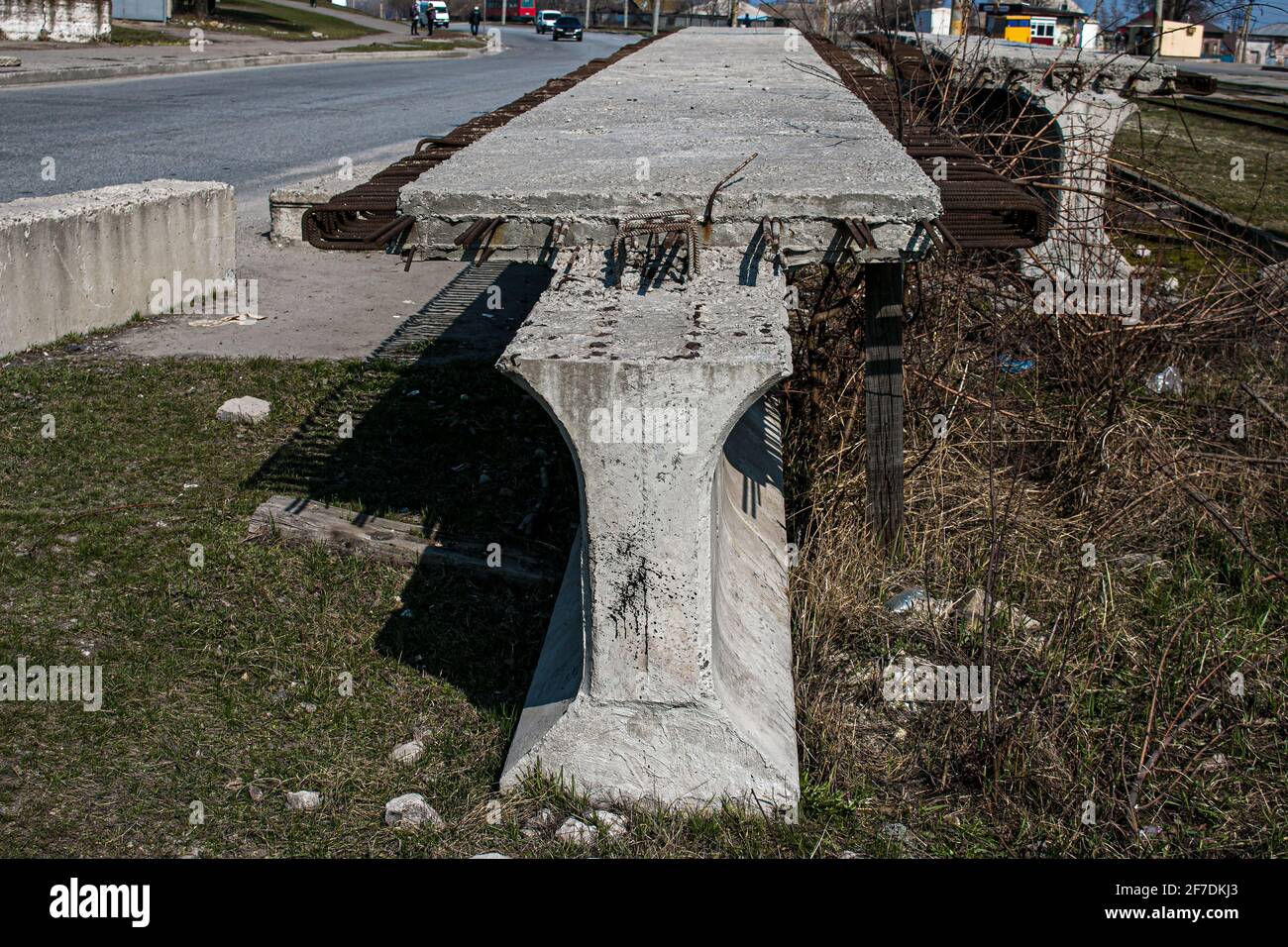 Highway overpass construction. Site of under construction Bridge Stock ...