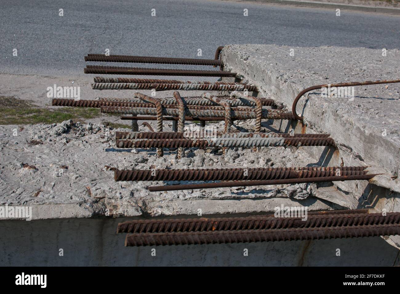 Highway overpass construction. Site of under construction viaduct Stock ...