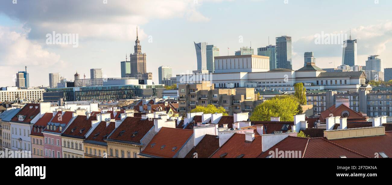 Panoramic view of Warsaw in a summer day n Poland Stock Photo - Alamy