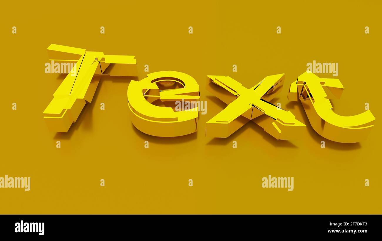 3D "text" message metalic golden Stock Photo - Alamy