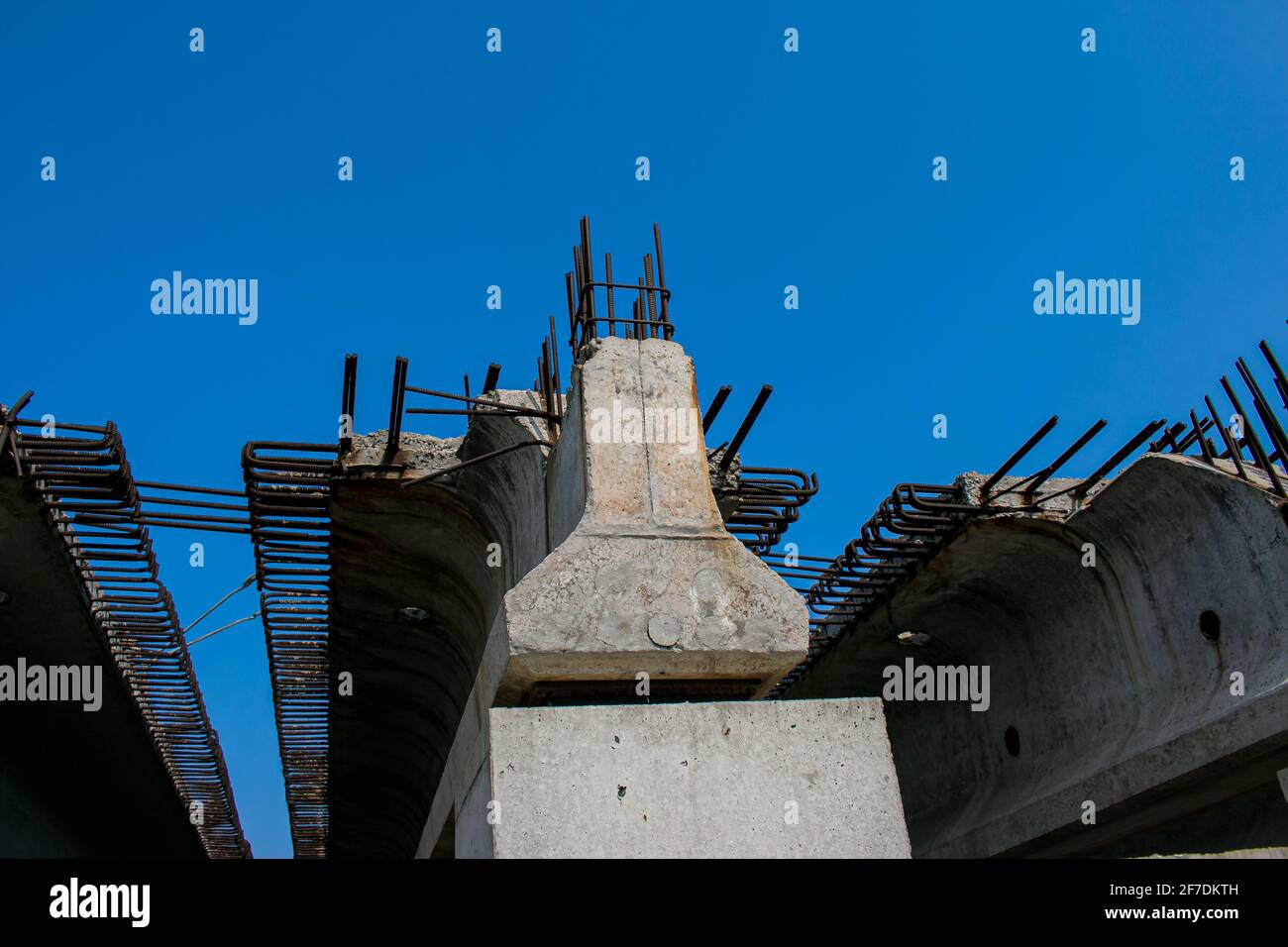 Highway overpass construction. Site of under construction viaduct Stock ...
