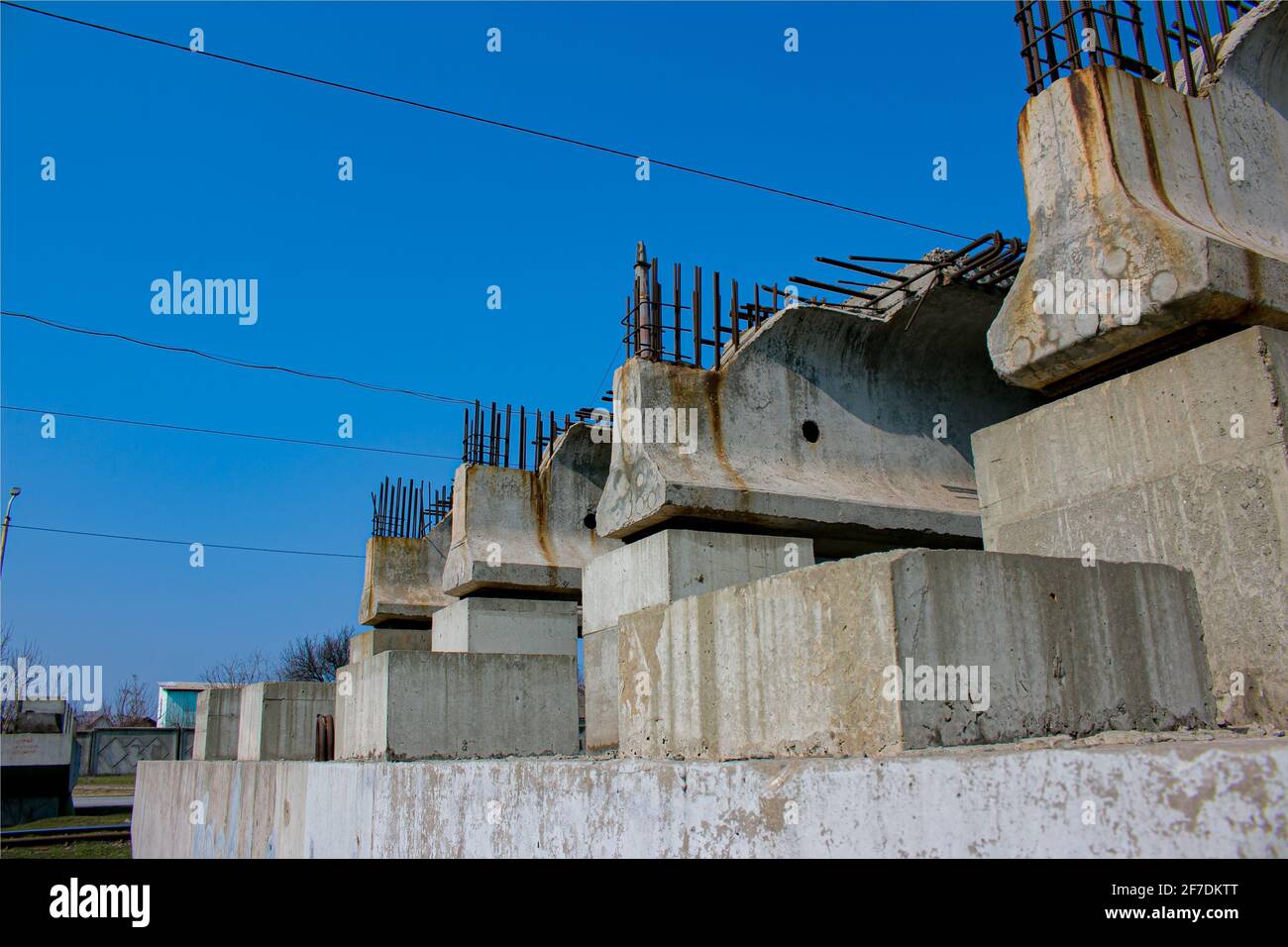 Highway overpass construction. Site of under construction viaduct Stock ...