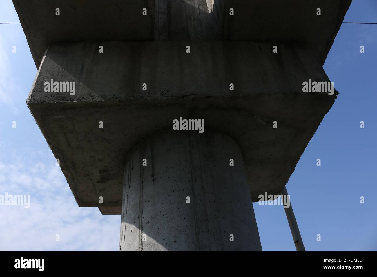 Highway overpass construction. Site of under construction viaduct Stock ...