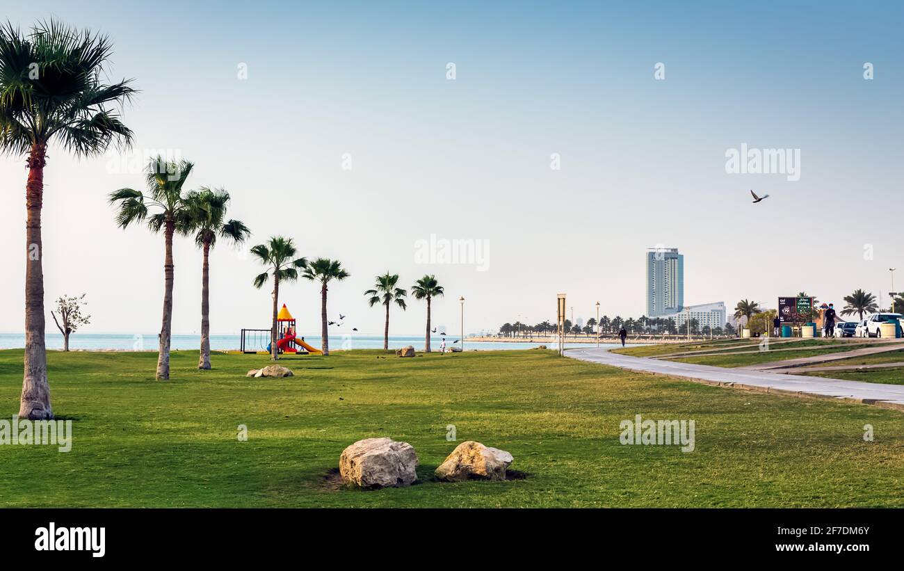 Al khobar Corniche Morning view. City Khobar, Saudi Arabia.02-April ...