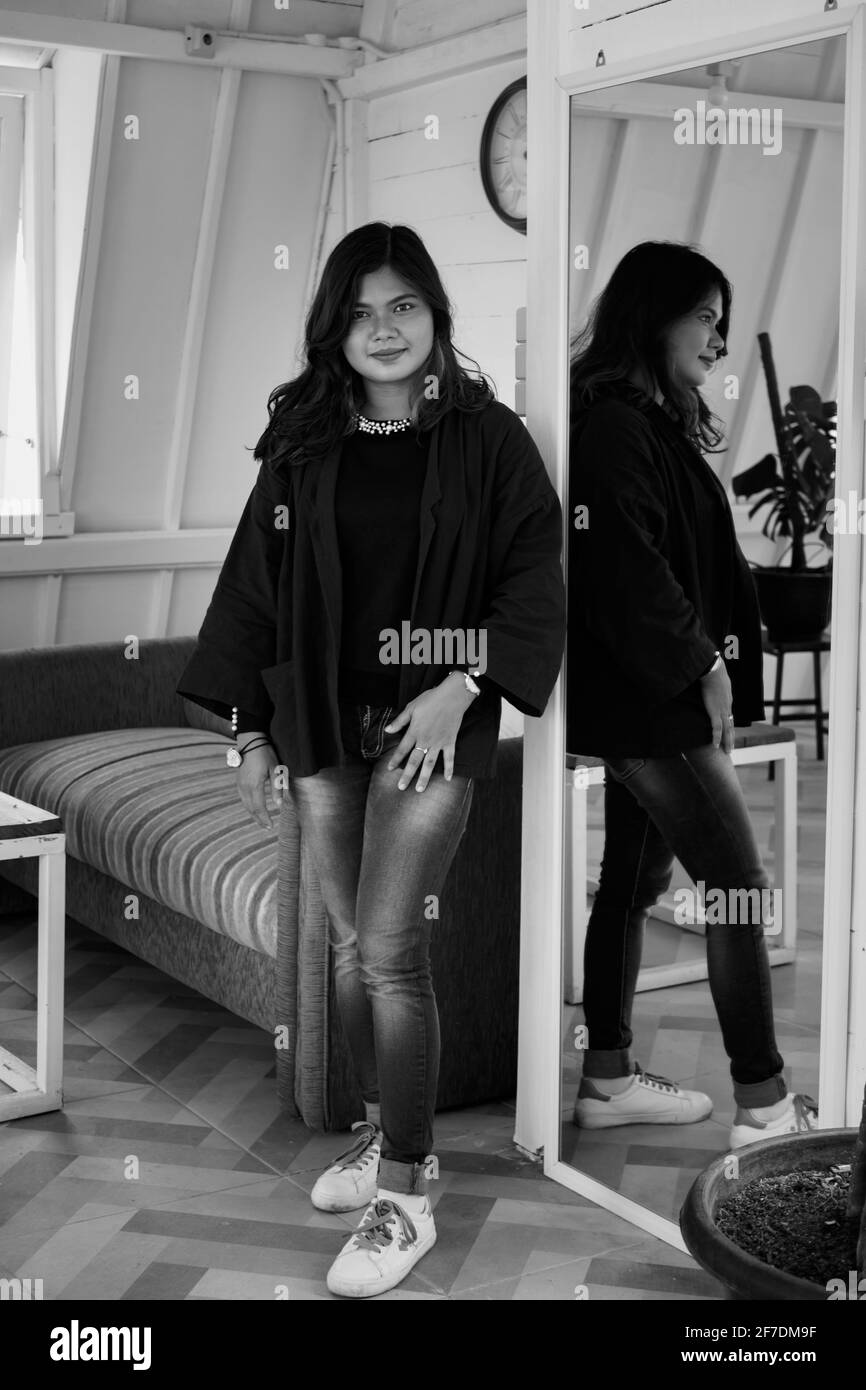Black and White images of Indonesian Female Stock Photo - Alamy