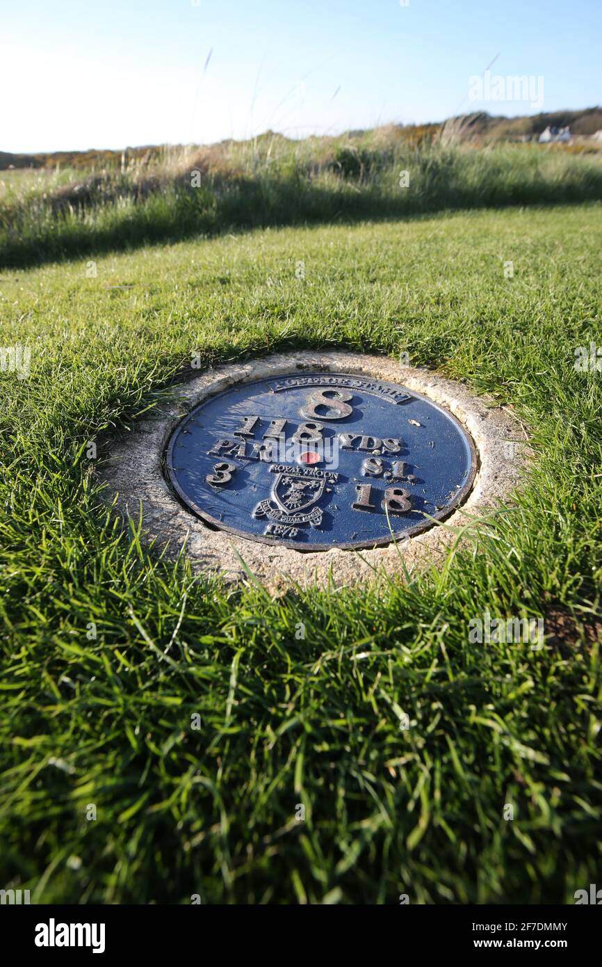 Scotland, Ayrshire, Royal Troon Championship Golf Course. The legendary 8th Hole known as "The ...