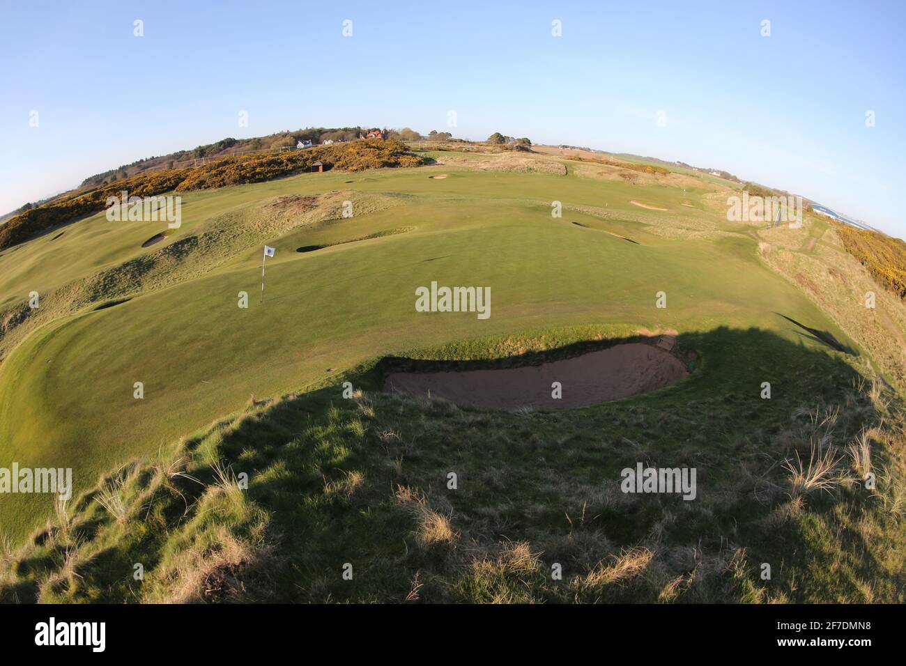 Scotland, Ayrshire, Royal Troon Championship Golf Course. The legendary 8th Hole known as "The ...