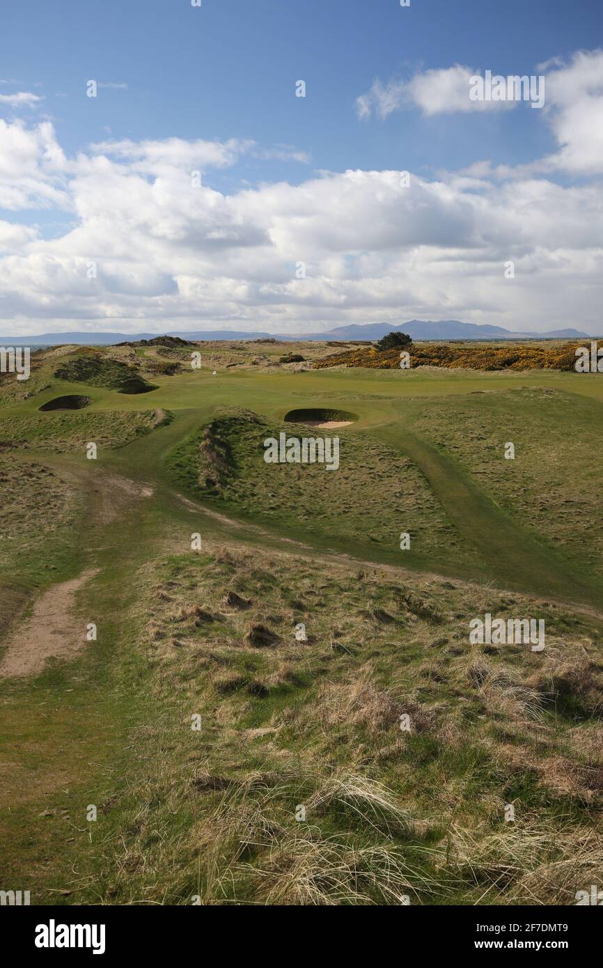 Scotland, Ayrshire, Royal Troon Championship Golf Course. The legendary 8th Hole known as "The ...