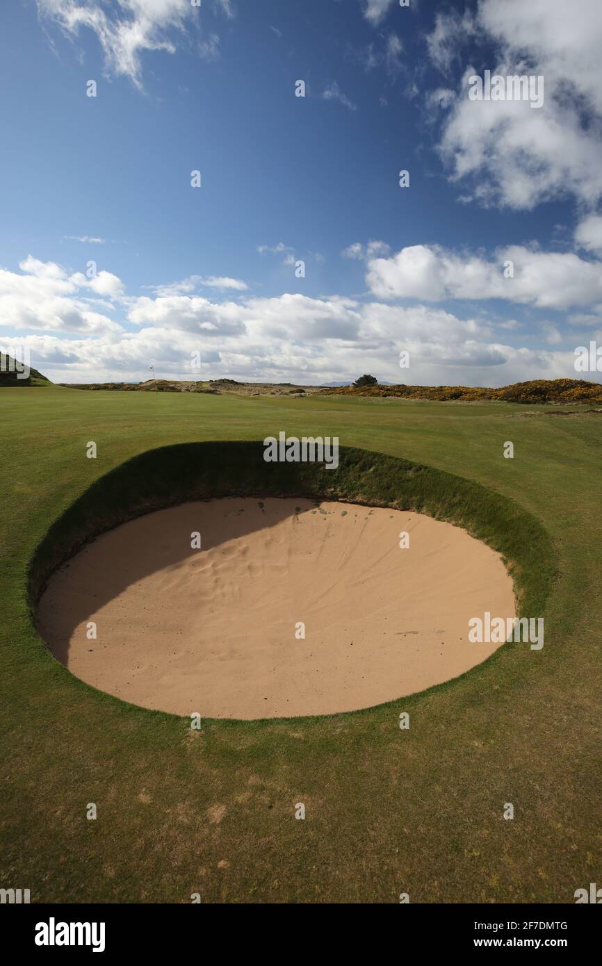 Scotland, Ayrshire, Royal Troon Championship Golf Course. The legendary 8th Hole known as "The ...